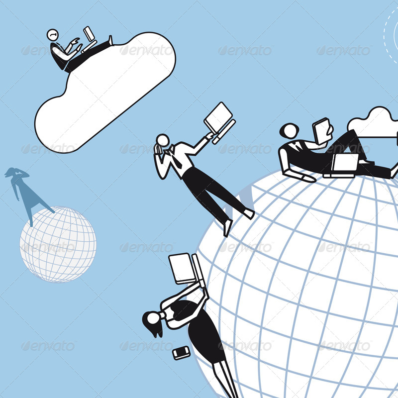 Cloud Computing Planet, Vectors | GraphicRiver